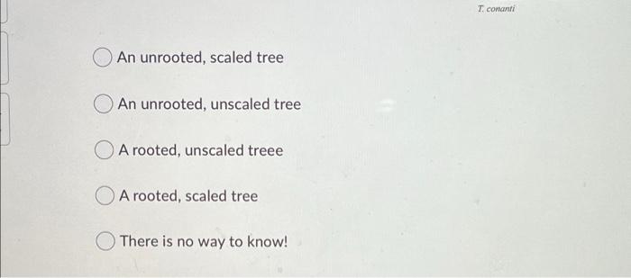 Solved What kind of phylogenetic tree is depicted below? | Chegg.com