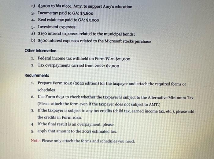 Basic information obout the taxpoyer 1. Name: Herbert | Chegg.com