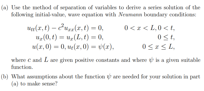 Solved (a) ﻿Use the method of separation of variables to | Chegg.com