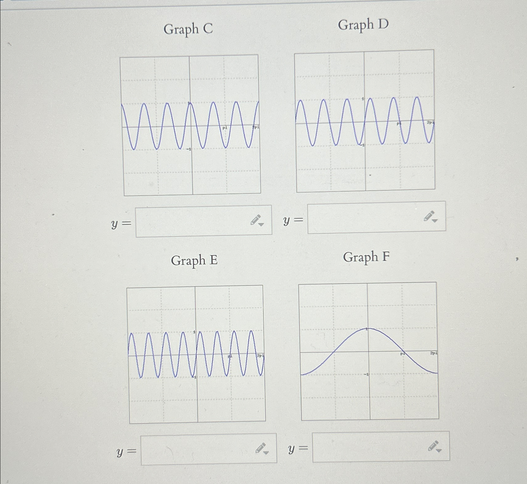 Solved Enter an equation for each graphGraph Cy=Graph | Chegg.com