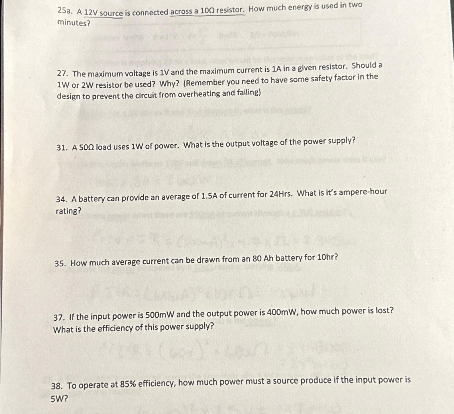 Solved 25a. A 12V source is connected across a 10\\\\Omega | Chegg.com