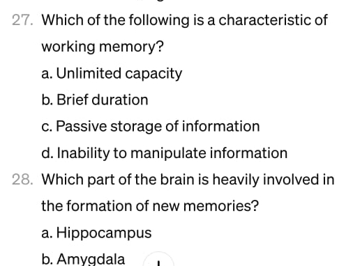 Solved Which of the following is a characteristic of working | Chegg.com