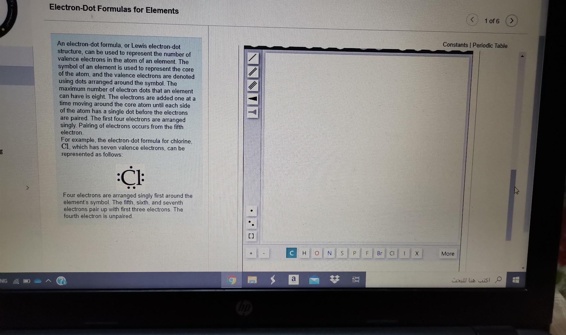 Solved Electron-Dot Formulas for Elements 1 of 6 Constants | Chegg.com