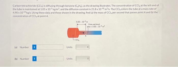 Solved Carbon tetrachloride (CCl4) is diffusing through | Chegg.com