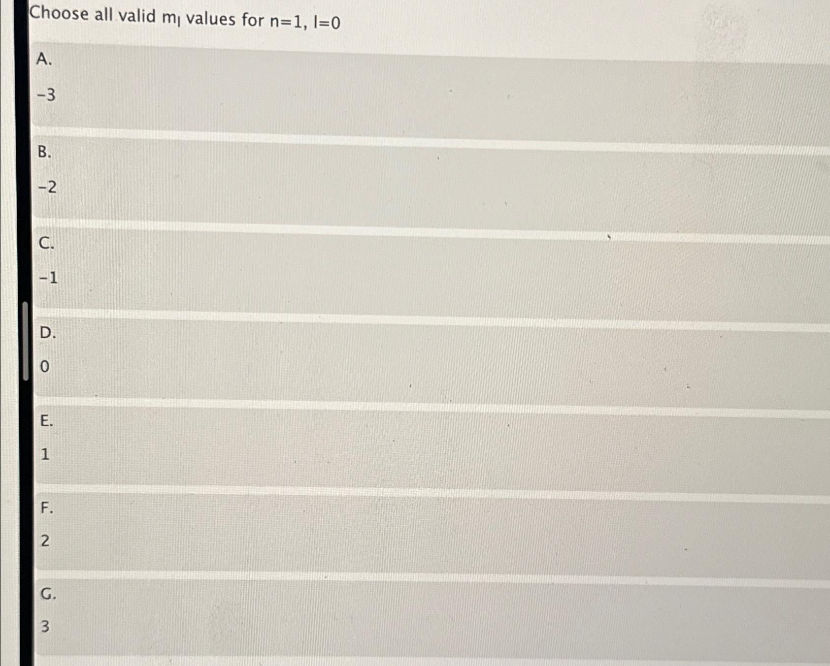 Solved Choose all valid m1 ﻿values for | Chegg.com