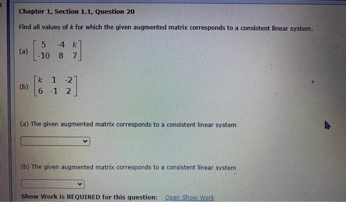 Solved Chapter 1, Section 1.1, Question 20 Find all values | Chegg.com