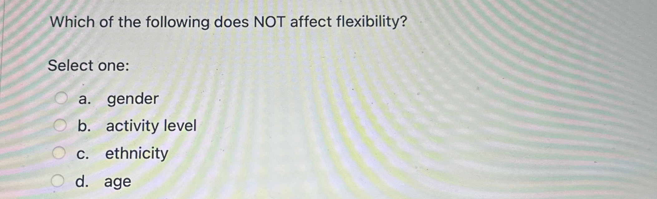 Solved Which of the following does NOT affect | Chegg.com