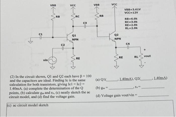 Solved VBB VCC VBB VCC VBB 3.619 VCC=12v RB RC RB СЗ 0 | Chegg.com