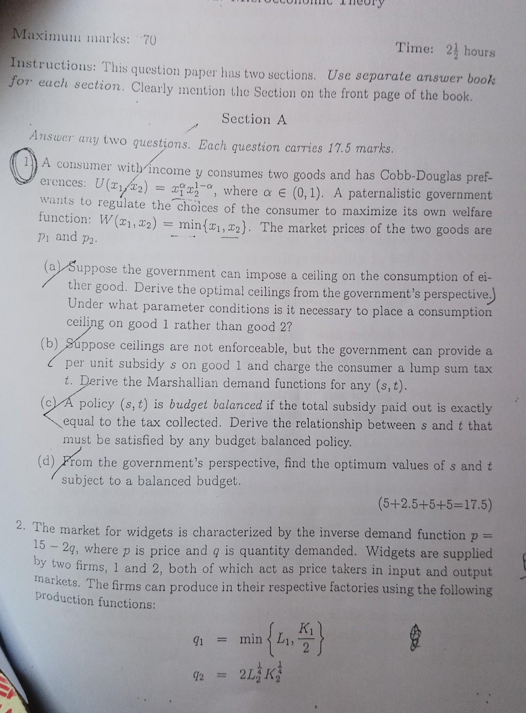 Solved Miximun marks: 70 Time: 221 hours Instructions: This | Chegg.com