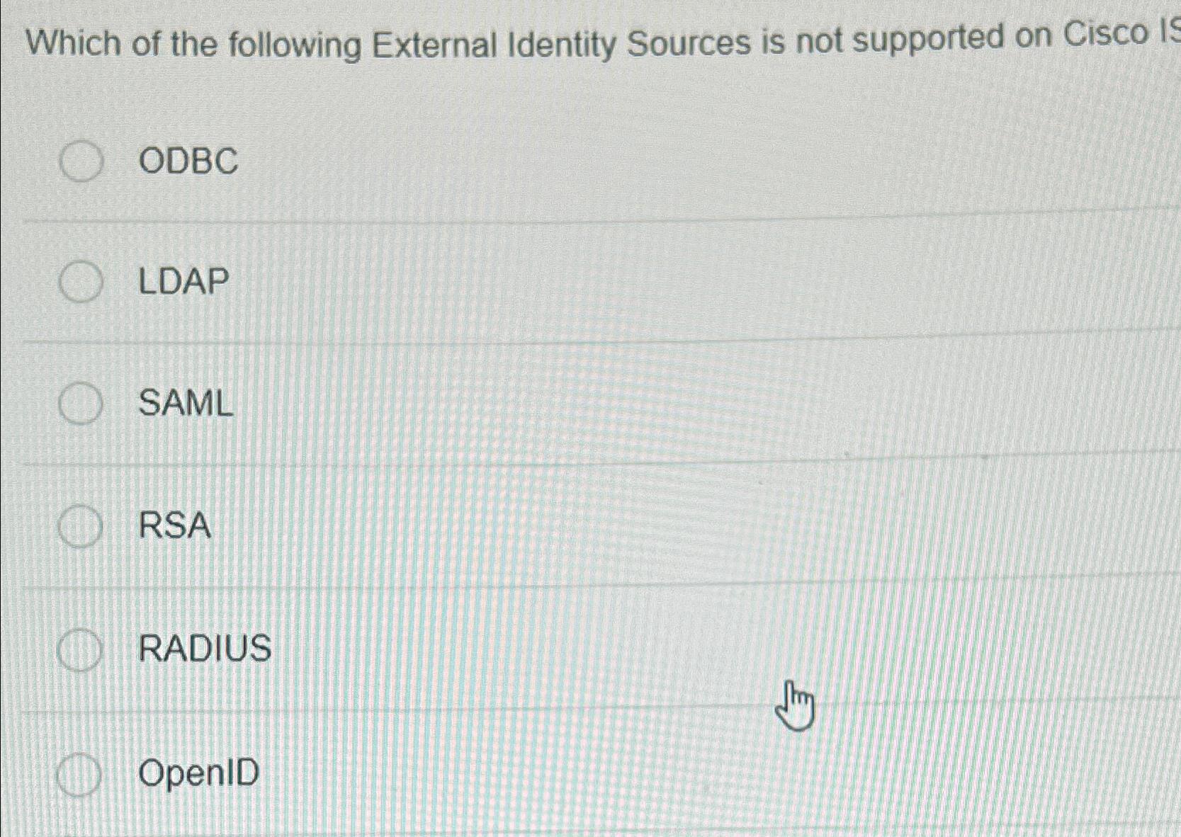 Solved Which of the following External Identity Sources is | Chegg.com