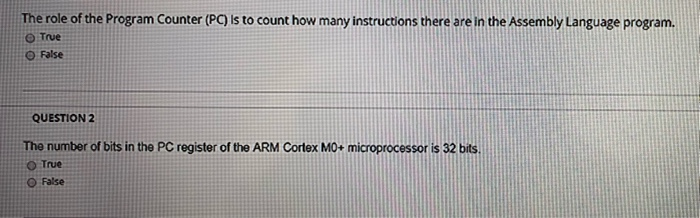 Solved The role of the Program Counter (PC) is to count how | Chegg.com