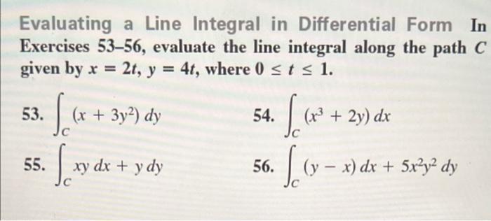 Solved Evaluating a Line Integral in Differential Form In | Chegg.com