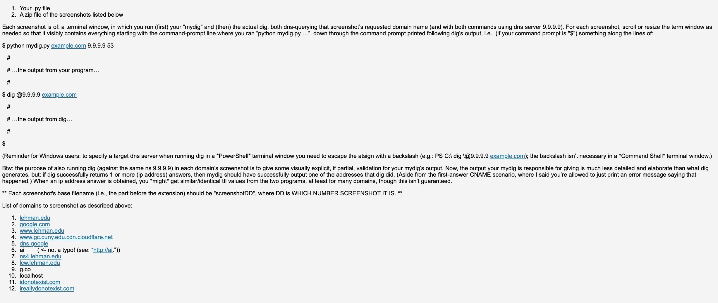Solved Your .py fileA zip file of the screenshots listed | Chegg.com