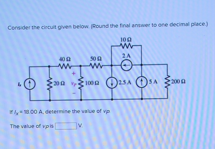 Consider the circuit given below. (Round the final | Chegg.com
