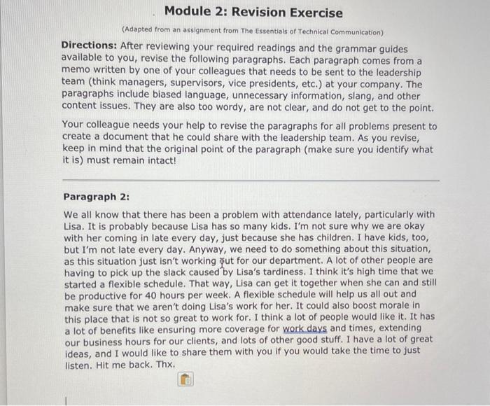 Solved Professional and Technical Writting ENGL3405 revise | Chegg.com
