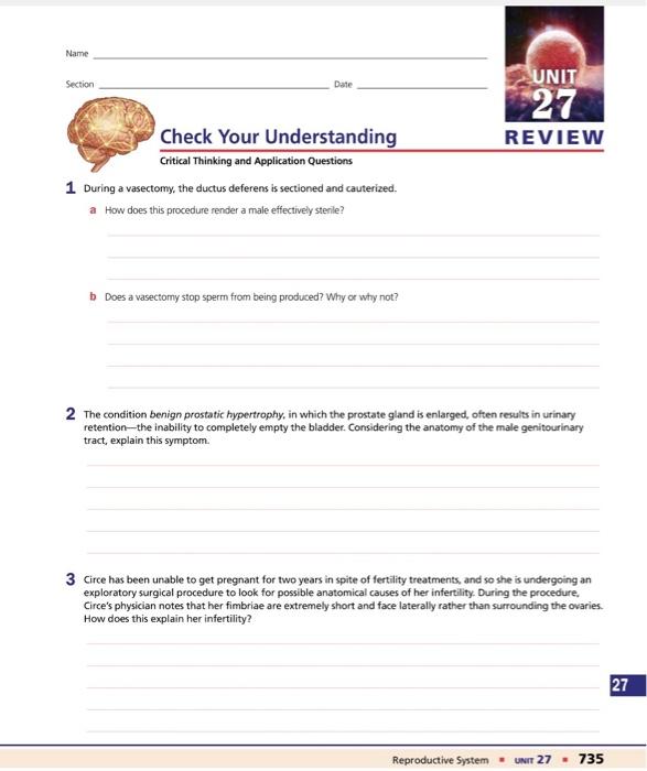 Solved Name Section Date UNIT 27 REVIEW Check Your | Chegg.com