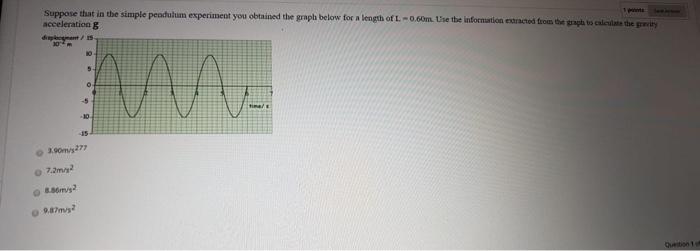 Solved Suppose that in the simple pendulum experiment you | Chegg.com