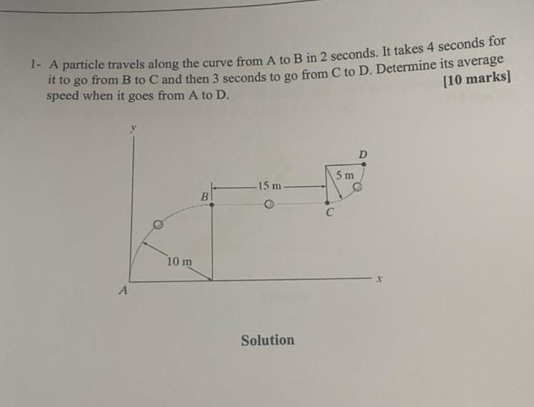 Solved 1- A particle travels along the curve from A to B in | Chegg.com