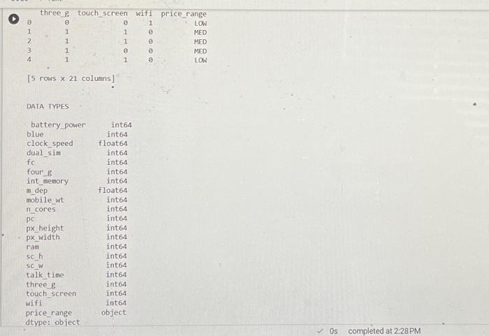 Solved Mreads csv into a dataframe df=pd. | Chegg.com