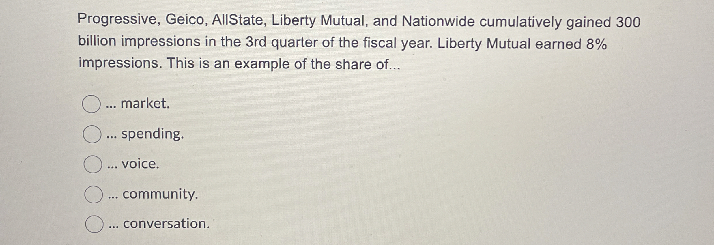 Solved Progressive, Geico, AllState, Liberty Mutual, and | Chegg.com