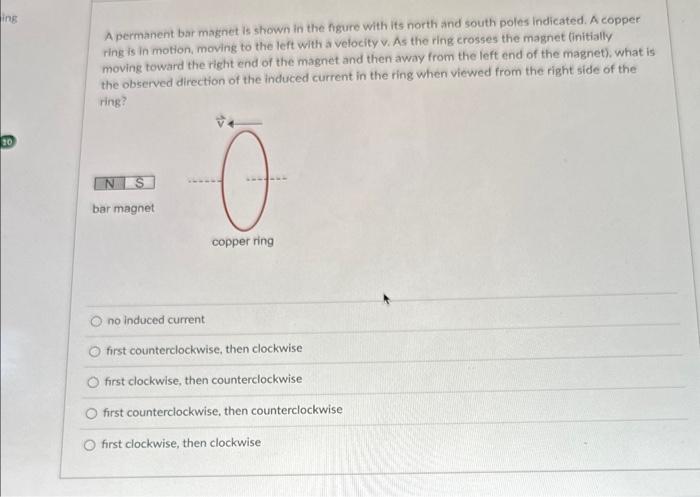 Solved A permanent bar magnet is shown in the figure with | Chegg.com