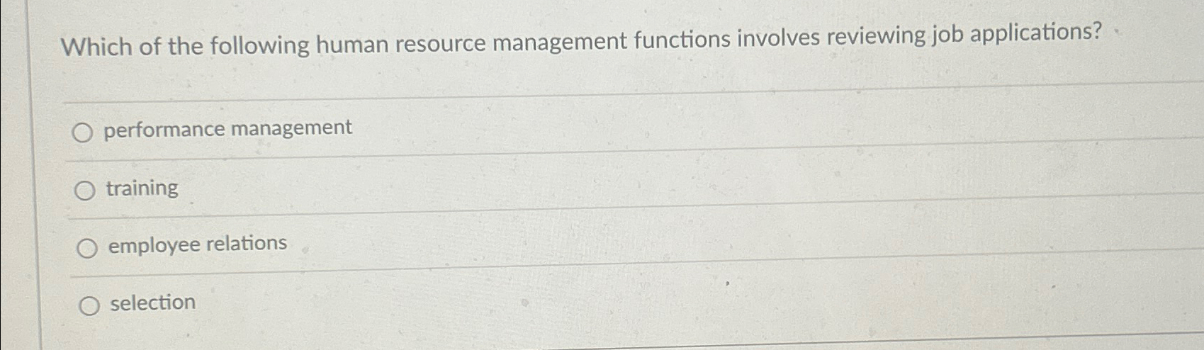 Solved Which of the following human resource management | Chegg.com