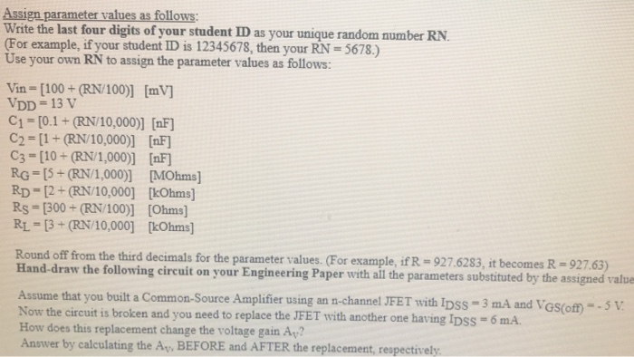 Solved Assign parameter values as follows: Write the last | Chegg.com