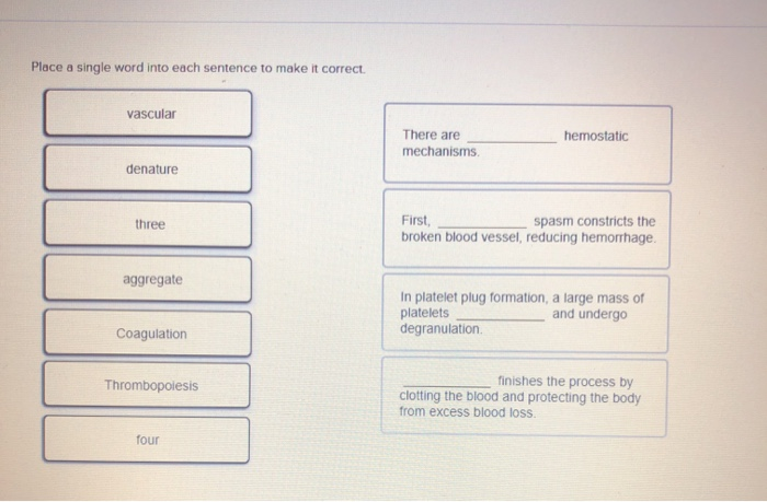Solved Place a single word into each sentence to make it | Chegg.com