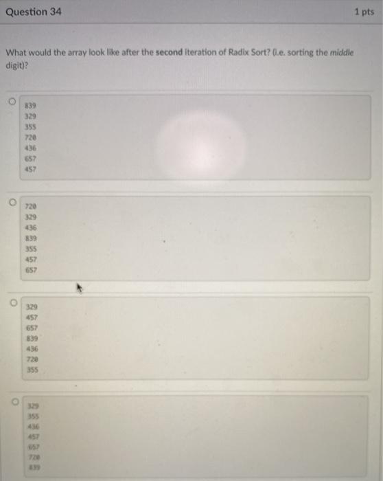 Solved For the next three questions, suppose you're sorting | Chegg.com