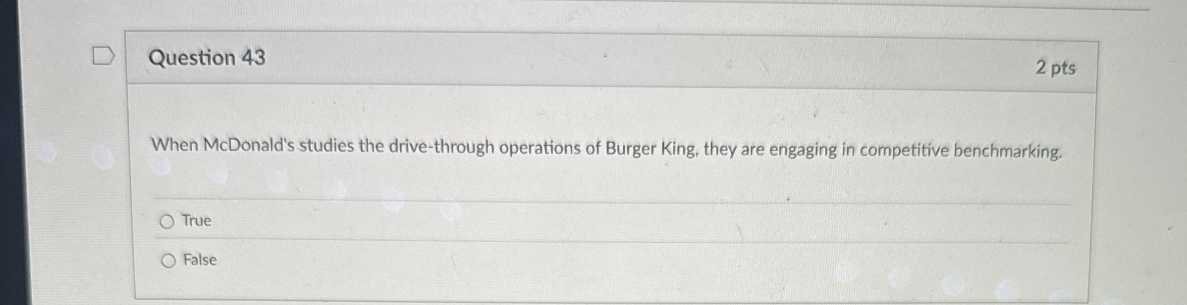 Solved Question 432 ﻿ptsWhen McDonald's studies the | Chegg.com
