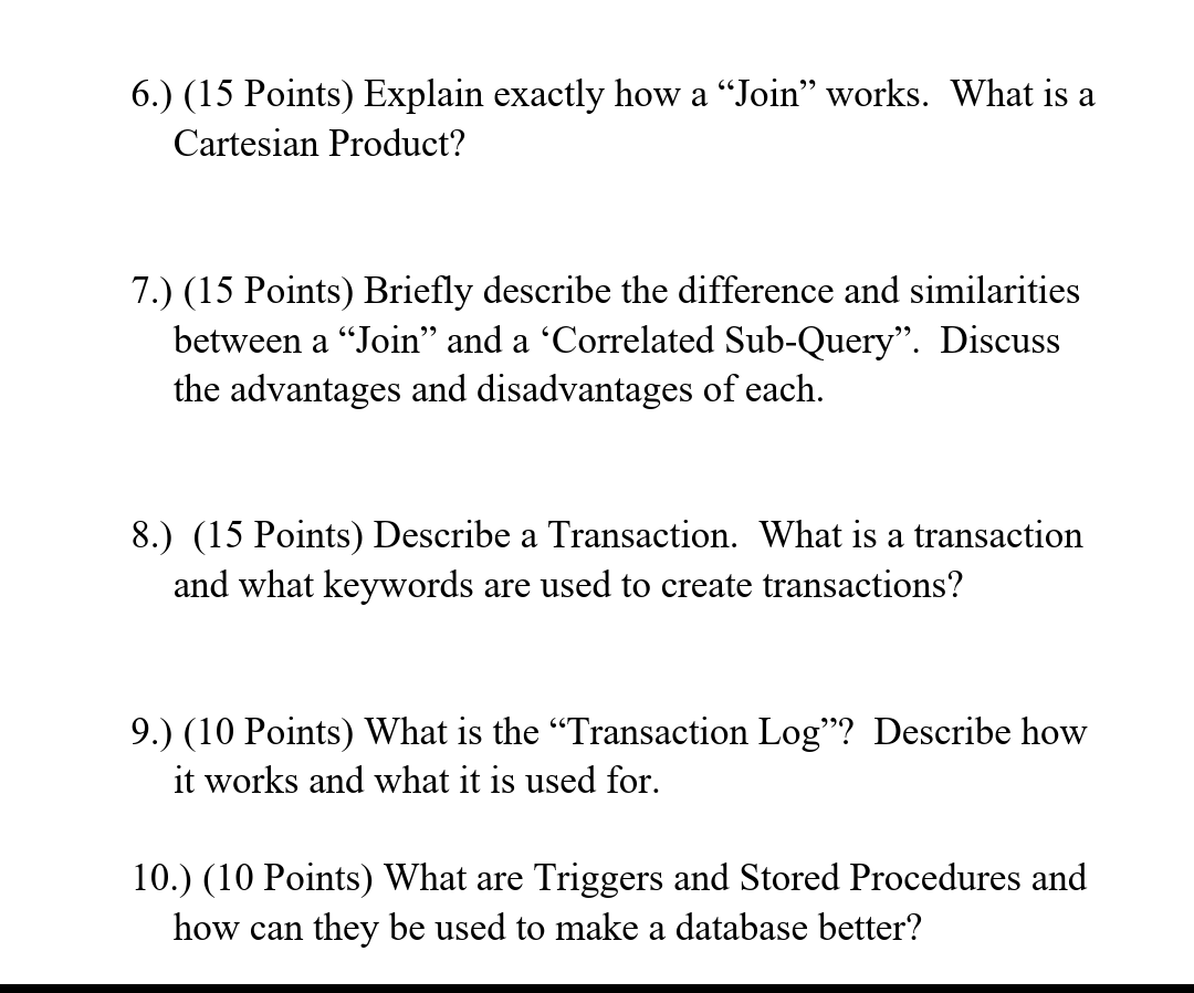 Solved Take Home Questions - Give Details (Each Answer | Chegg.com