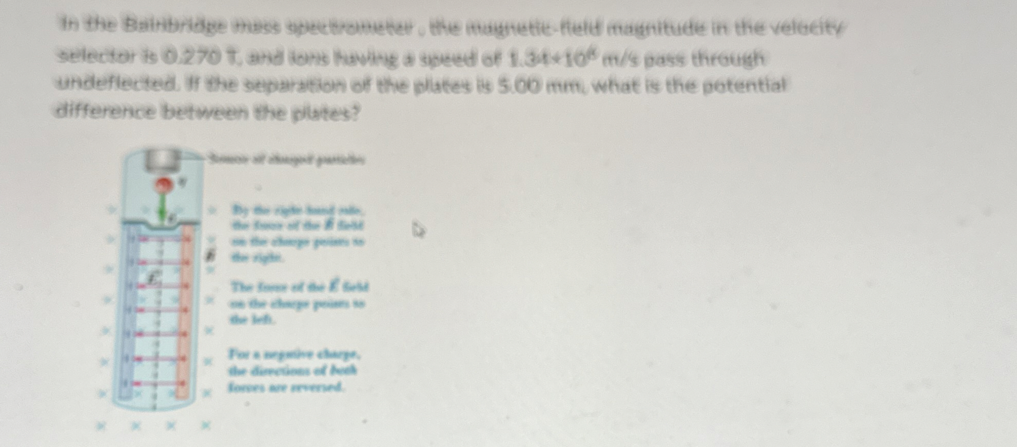 Solved in the bainbridge mass spectrometer the | Chegg.com