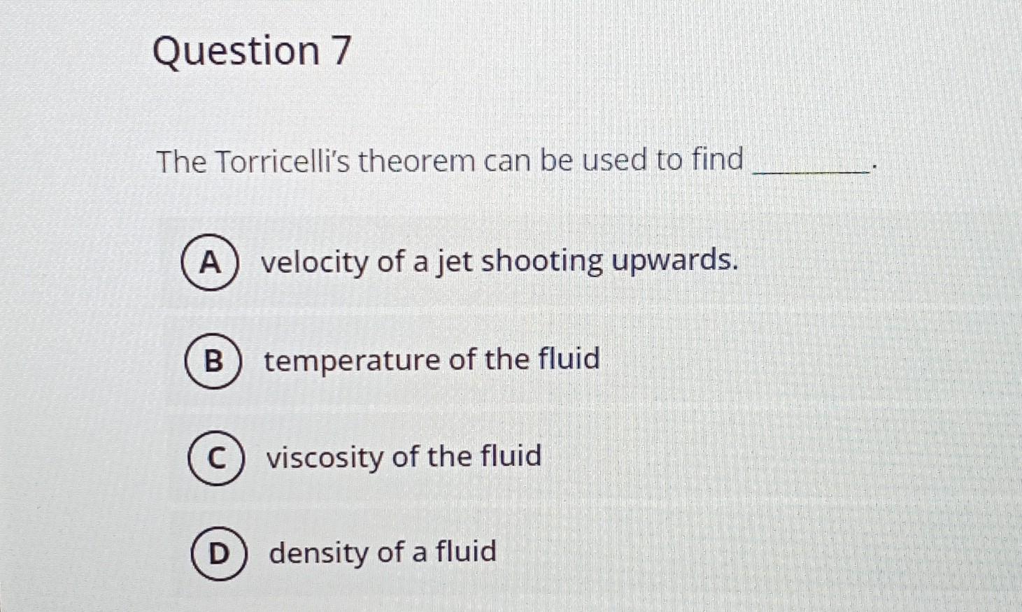 Solved The Torricelli's theorem can be used to find velocity | Chegg.com