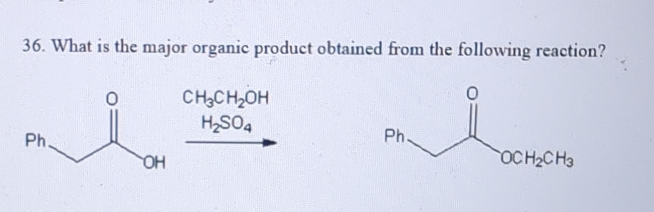 Solved What is the major organic product obtained from the | Chegg.com