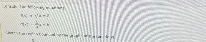 Solved Consider the following equations. f(x) = √x + 8 g(x) | Chegg.com