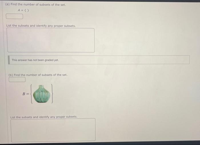 Solved A Find The Number Of Subsets Of The Set A { List