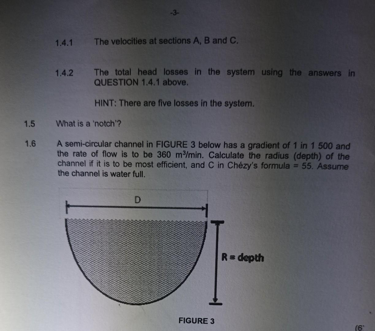Solved 1.3 Define turbulent flow. 1.4 FIGURE 2 below shows | Chegg.com