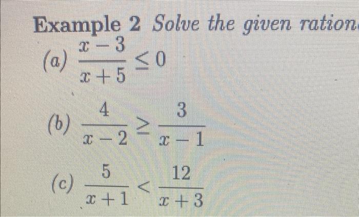 Solved Example 2 Solve the given ration I – 3 (a) I +5