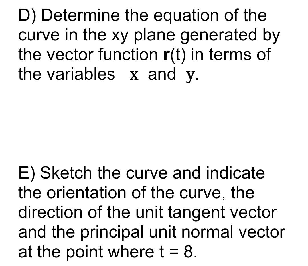 Solved 1 Given The Vector Function R T X Y Where