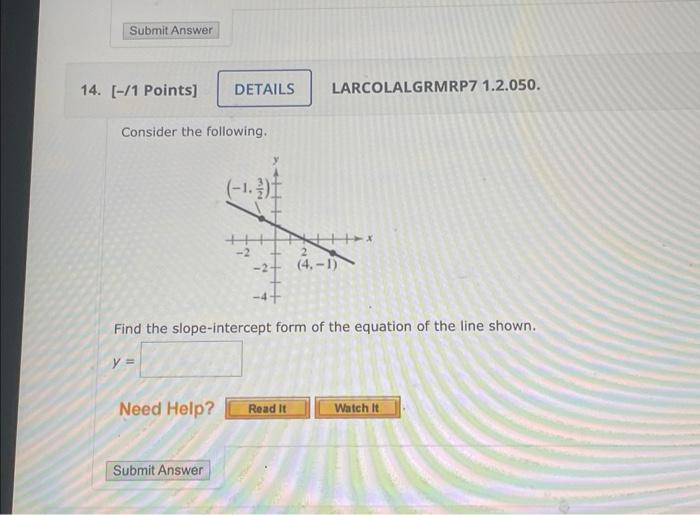 Solved Consider the fotiowing equation of a line. 3x+6=0 | Chegg.com