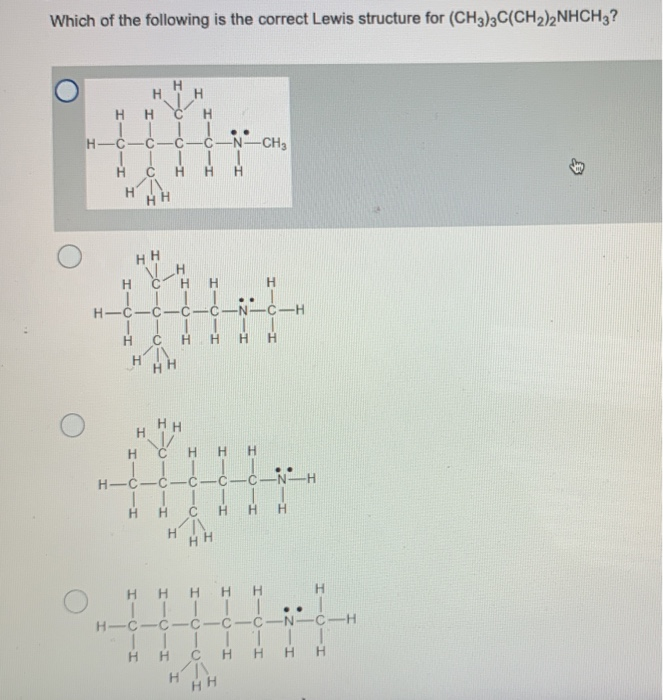 Solved Which of the following is the correct Lewis structure | Chegg.com