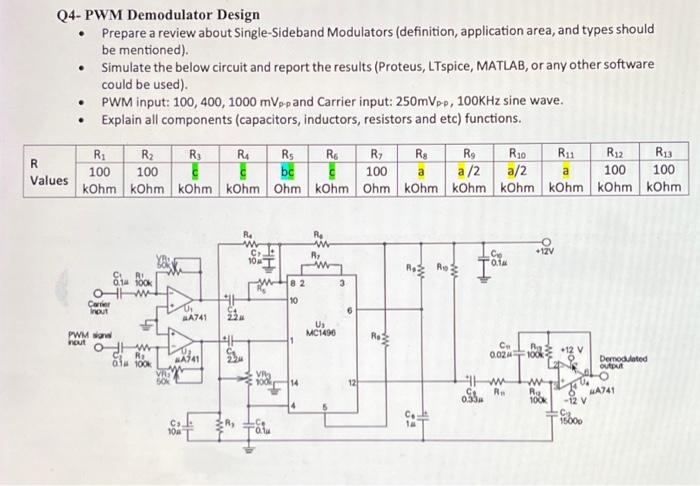 Solved Q4 Pwm Demodulator Design Prepare A Review About