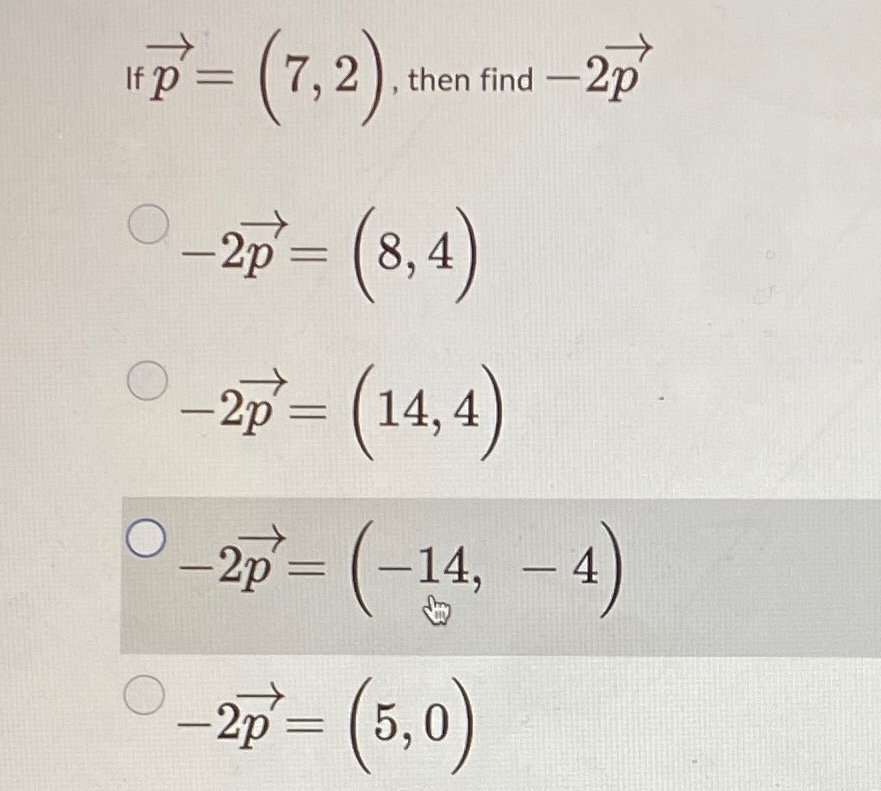 Solved If vec(p)=(7,2), ﻿then find | Chegg.com