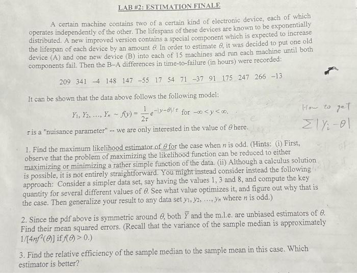 Solved LAB #2: ESTIMATION FINALE A certain machine contains | Chegg.com