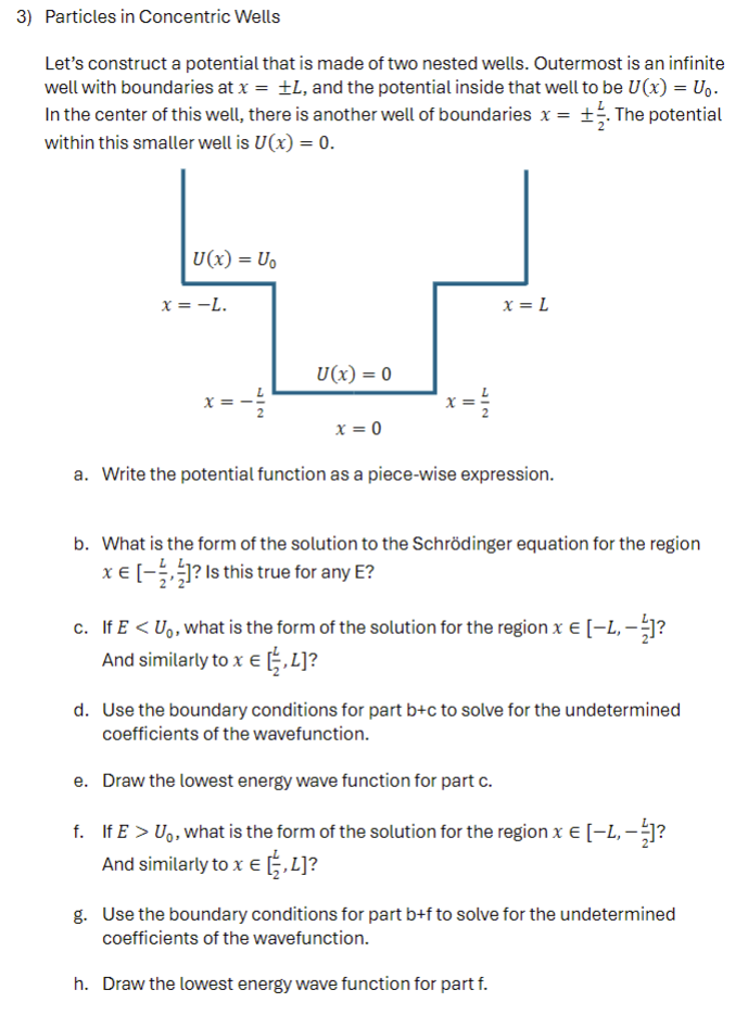 Solved Particles in ﻿Concentric WellsLet's construct a | Chegg.com