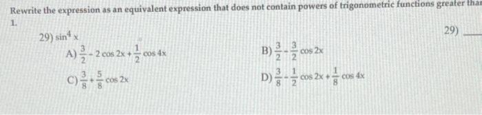 Solved Rewrite the expression as an equivalent expression | Chegg.com