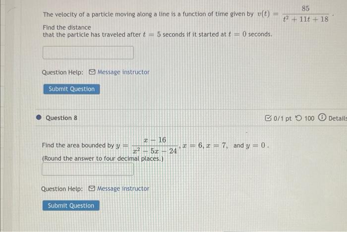 Solved The velocity of a particle moving along a line is a | Chegg.com
