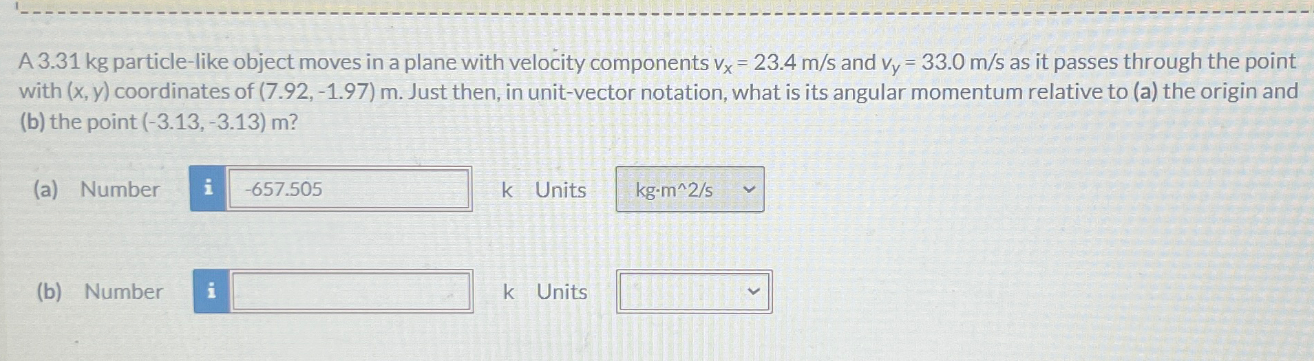 Solved A 3.31kg ﻿particle-like object moves in a plane with | Chegg.com