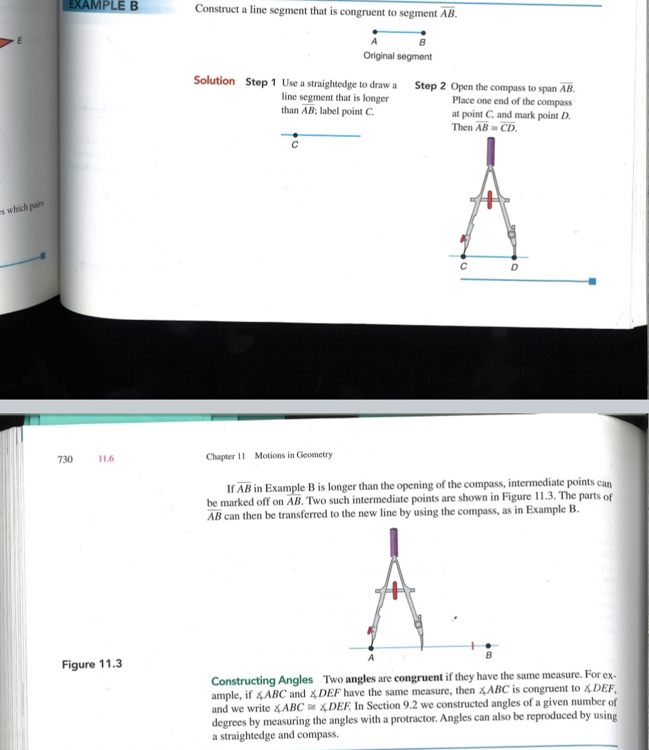 Solved EXAMPLE BConstruct a line segment that is congruent | Chegg.com