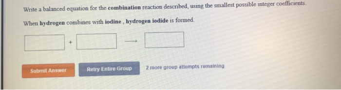 Solved Write a balanced equation for the combination | Chegg.com